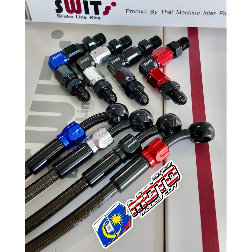 SWITS BRAKE HOSE 100CM FRONT 90 DEGREES THAILAND MADE CLICK / MIO ...