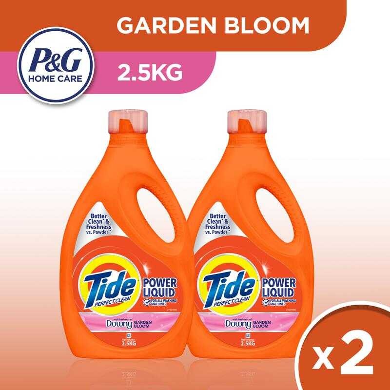 Tide Liquid Detergent Garden Bloom Bundle 2.5Kg Bottle X2 Packs (Fresh ...