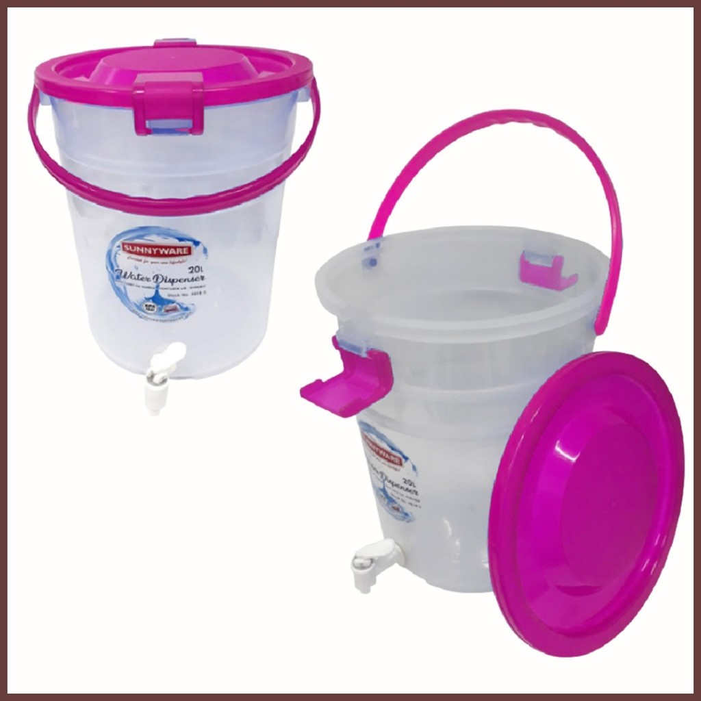 5 Gal Sunnyware Round Open Top Water Jug Dispenser Juice Container ...