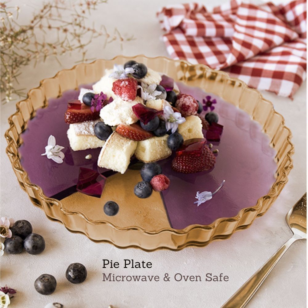 LOCAUPIN BUY 1 TAKE 1 Amber Baking Pie Plate Curve Edge Microwavable ...