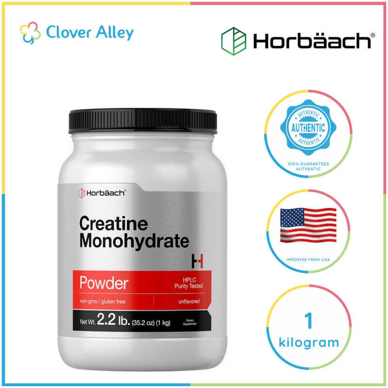 Horbaach Creatine Monohydrate Powder 1Kg (06/2026 Expiry) Ab6 62b 63 ...