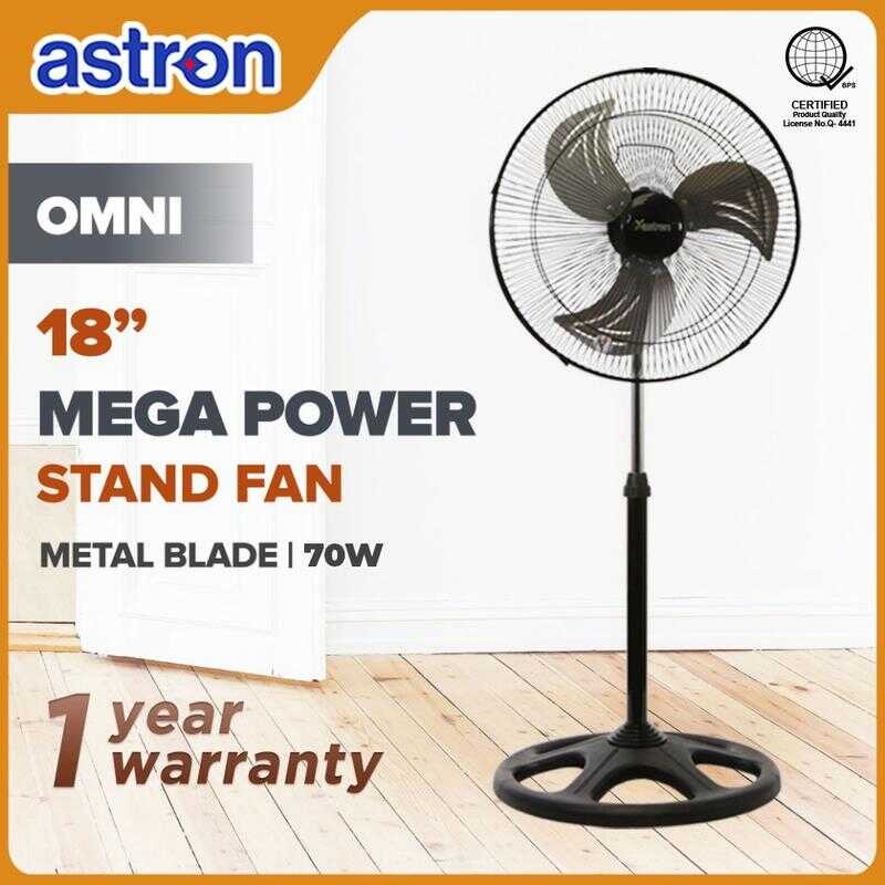 Fa9 Astron OMNI 18" Industrial Electric Stand Fan - Black | Metal Blade ...