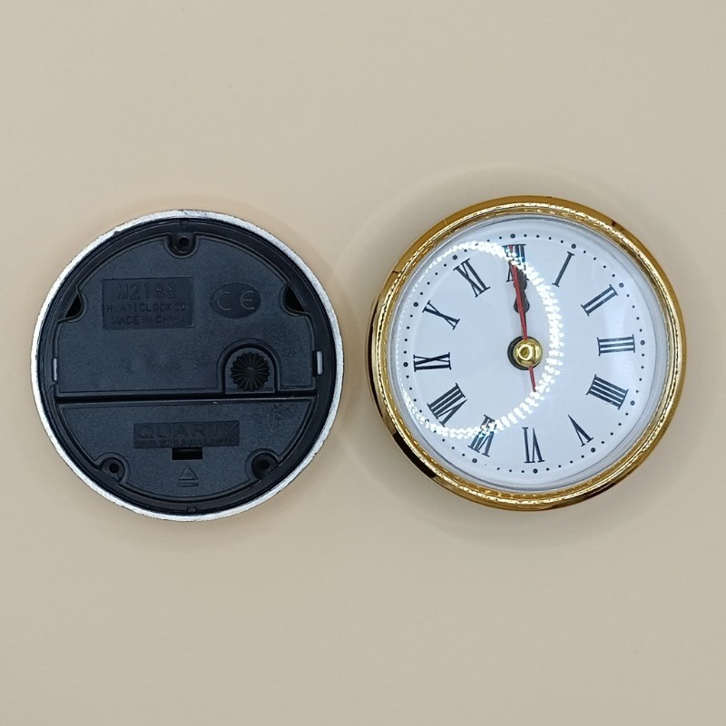 Quartz Mini Clock Insert Gold Plated Roman Numerals For Diy Crafts