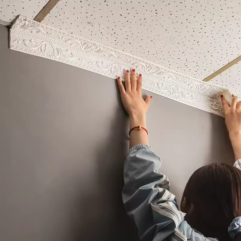 3D Foam Wall Sticker Waterproof Substrate Sticker Ceiling Top Line ...