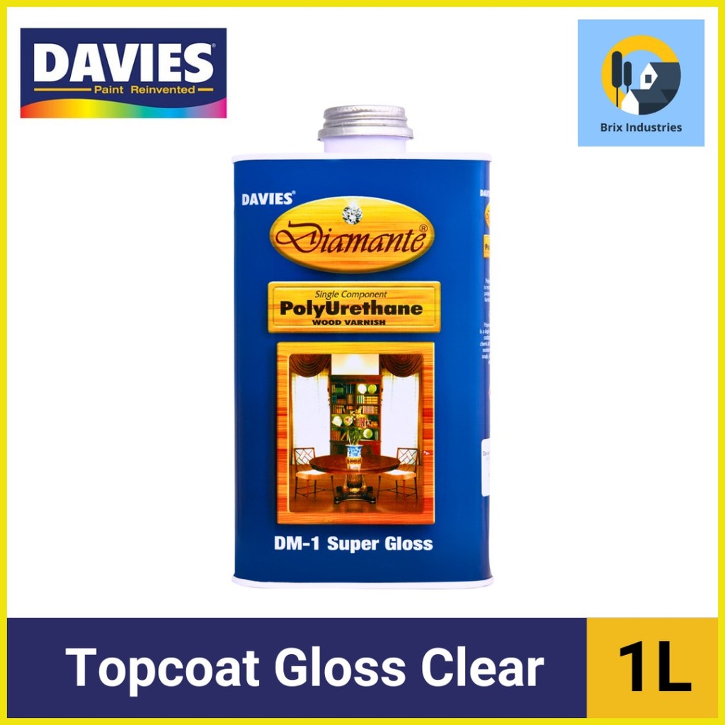 Davies Diamante Polyurethane Wood Varnish Topcoat Gloss Clear 1 Liter ...