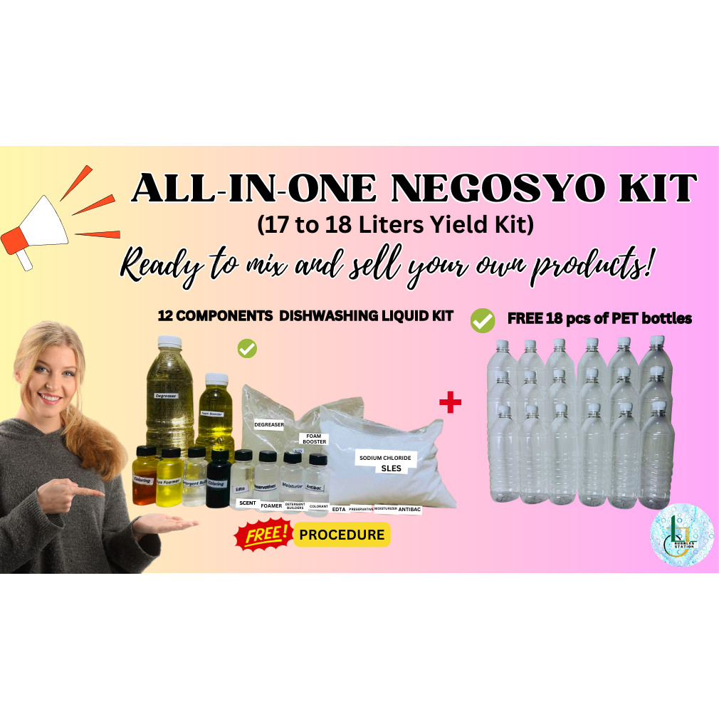ALL IN ONE NEGOSYO DISHWASHING KIT (12 Components) WITH PET BOTTLES ...