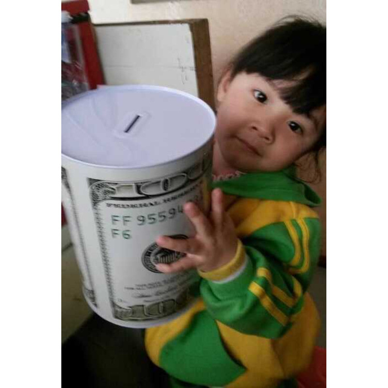Creative Extra Piggy Bank Large Capacity Only In No Out Iron Banknote ...