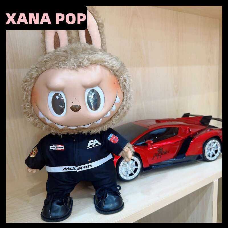 Labubu Doll Clothes 38cm Vinyl Toy Racing Suit Set Summer Spring Wild ...