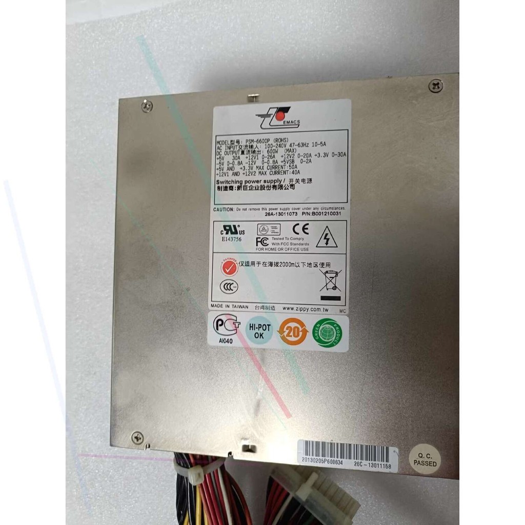 Xinju Power Supply PSM-6600P 600W Server Power Supply Workstation 24 ...