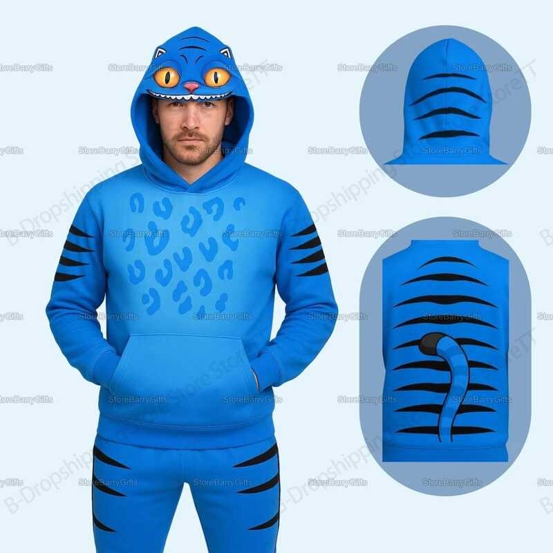 Derpy Tiger Kpop Demon Hunters 3D Print Hoodie + Pant Two Piece Set Men ...