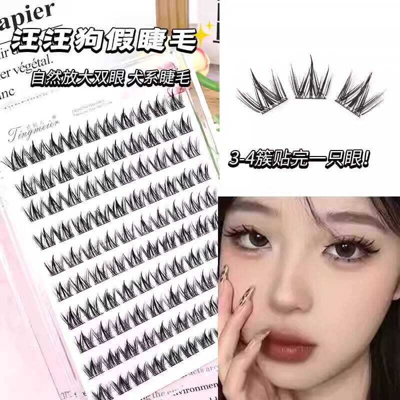 Get Two Big Eyes Lazy Person's Segmented Dog Style Fake Dense Curly ...
