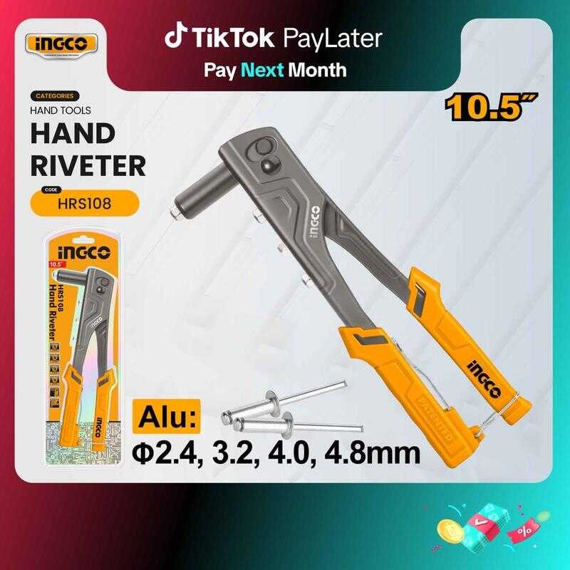 Ingco Hand Riveter (10.5") Tools For Installing Blind Rivets Use Hrs108 ...