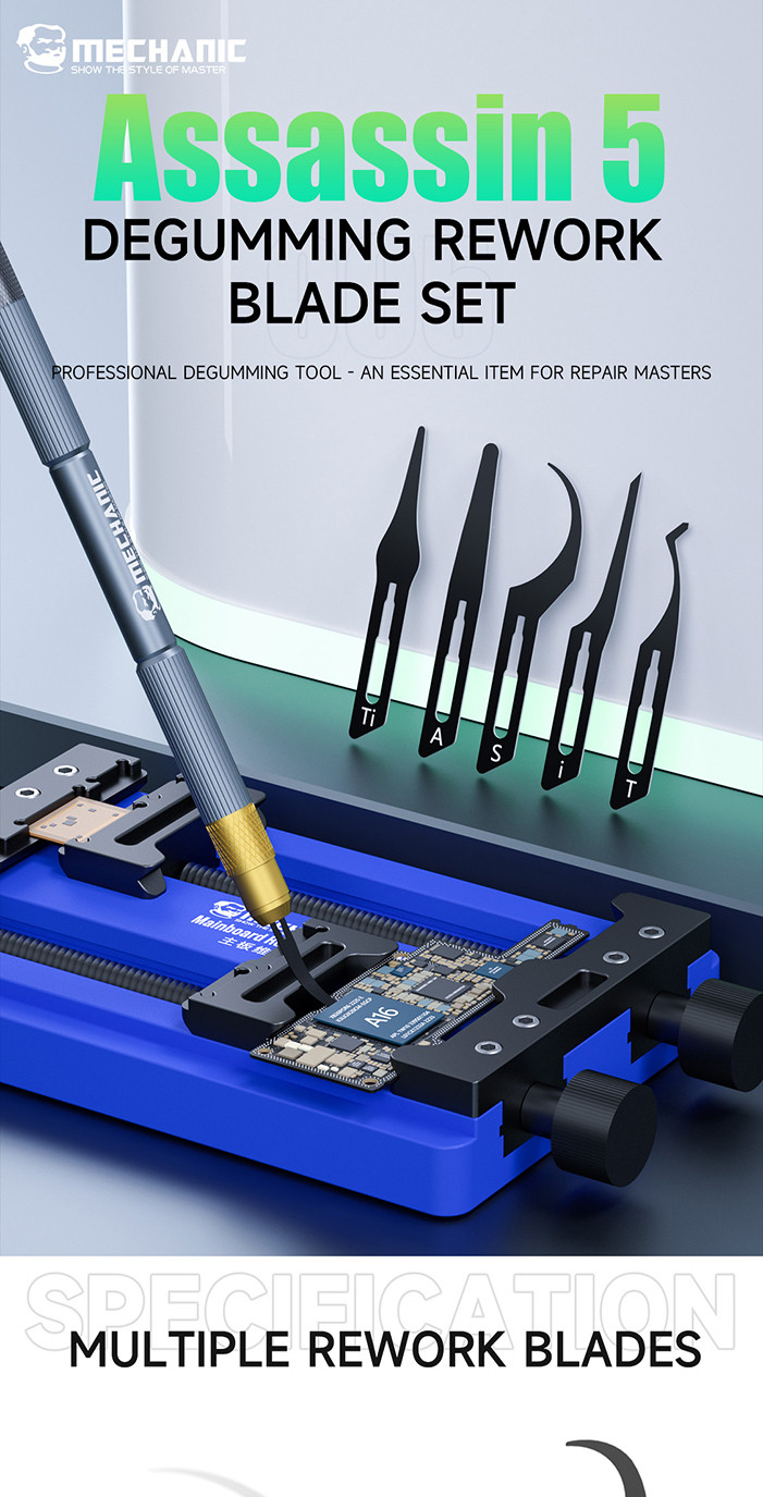 MECHANIC Assasin 5 Blade Set BGA Maintenance Knife For Phone CPU CHIP ...