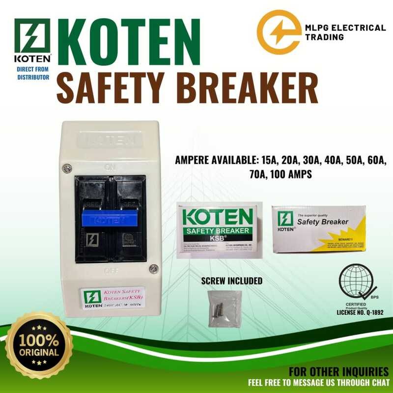 081 Koten Safety Breaker (Ksb) 2Pole (15, 20, 30, 40, 50, 60, 70, 100Amp) | Shopee Philippines