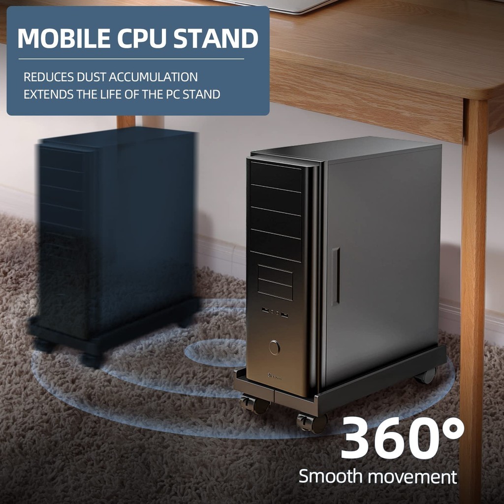 Adjustable Mobile CPU Stand Ventilated Computer Tower Stand PC Tower ...