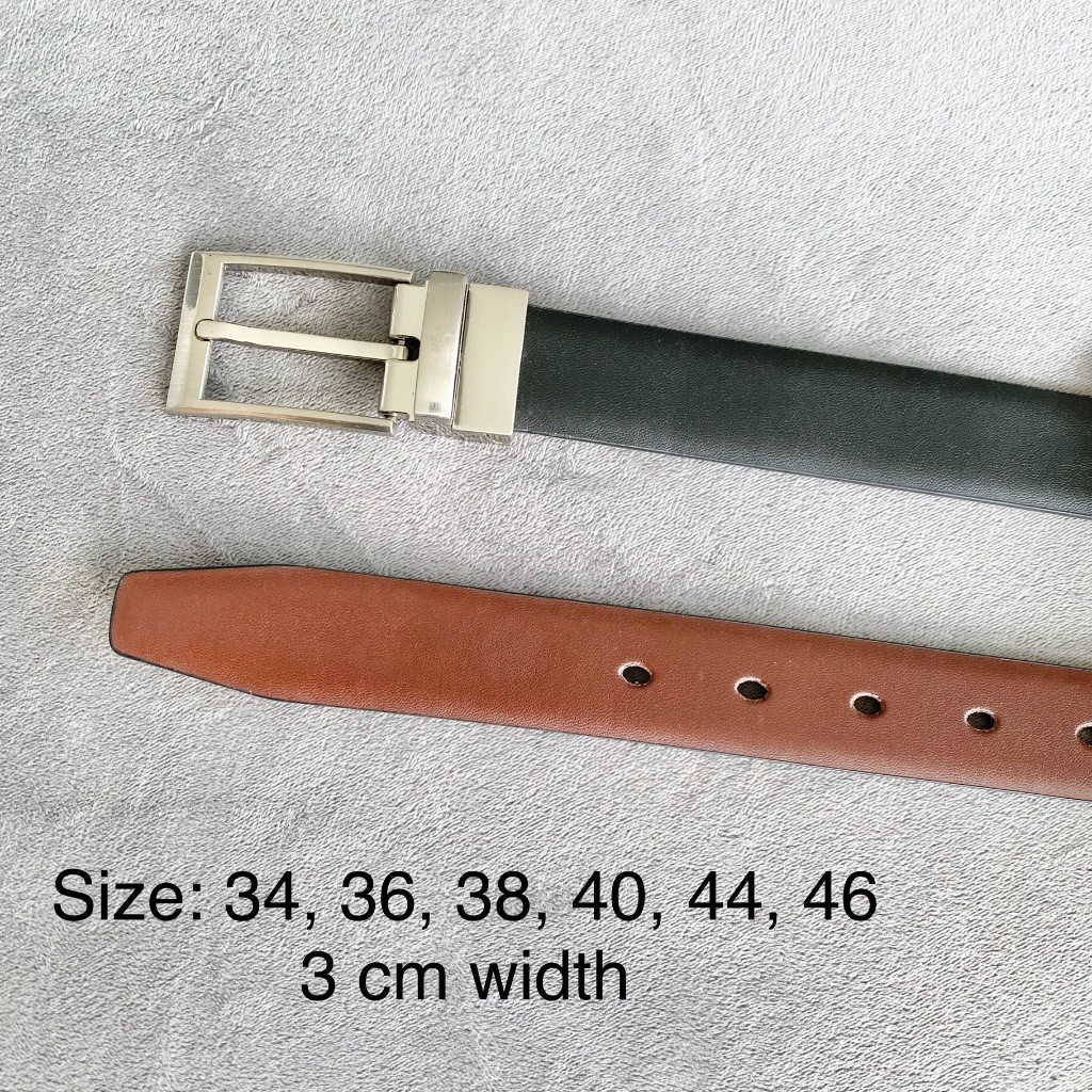 Beverly Hills Polo Club BR-1525 Leather Belt Reversible Rectangle ...