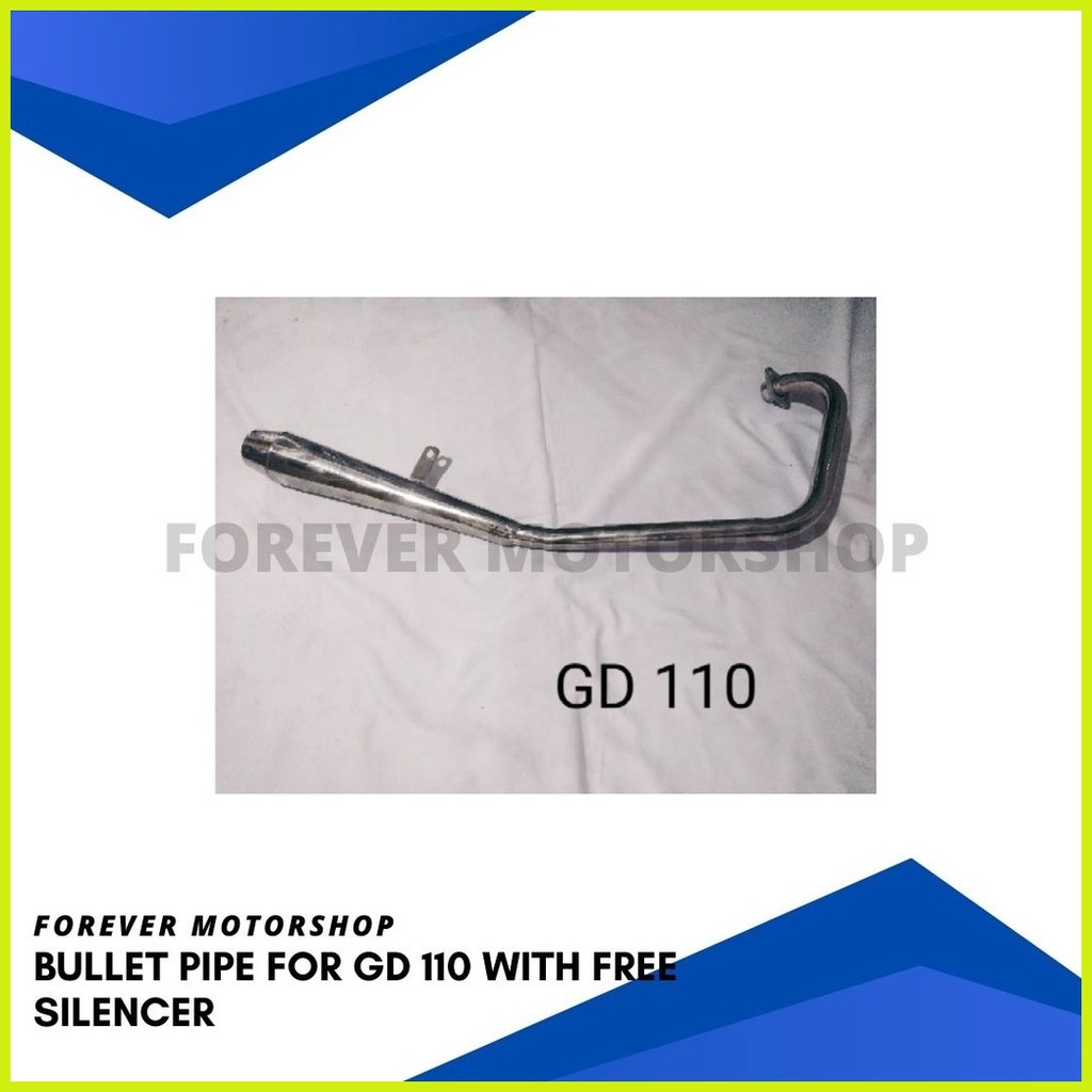 BULLET PIPE FOR GD 110 with free silencer stainless | Shopee Philippines