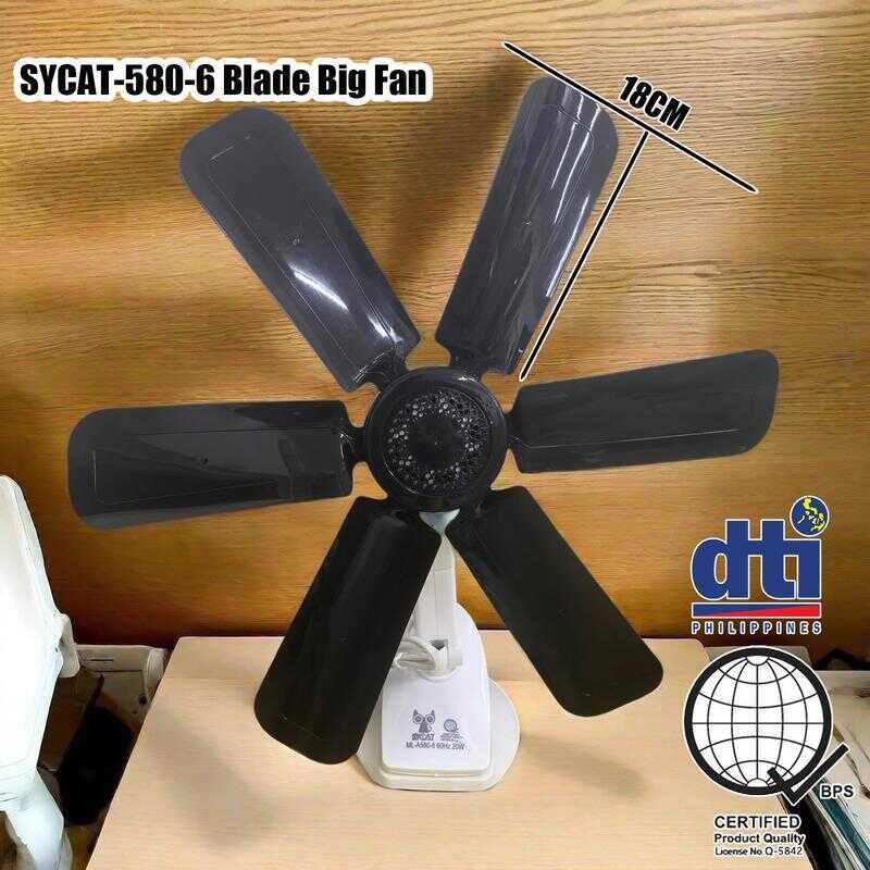 731 Sycat-A580-6 Blade Big Clip Fan Round Chassis Desk 6 Electric ...