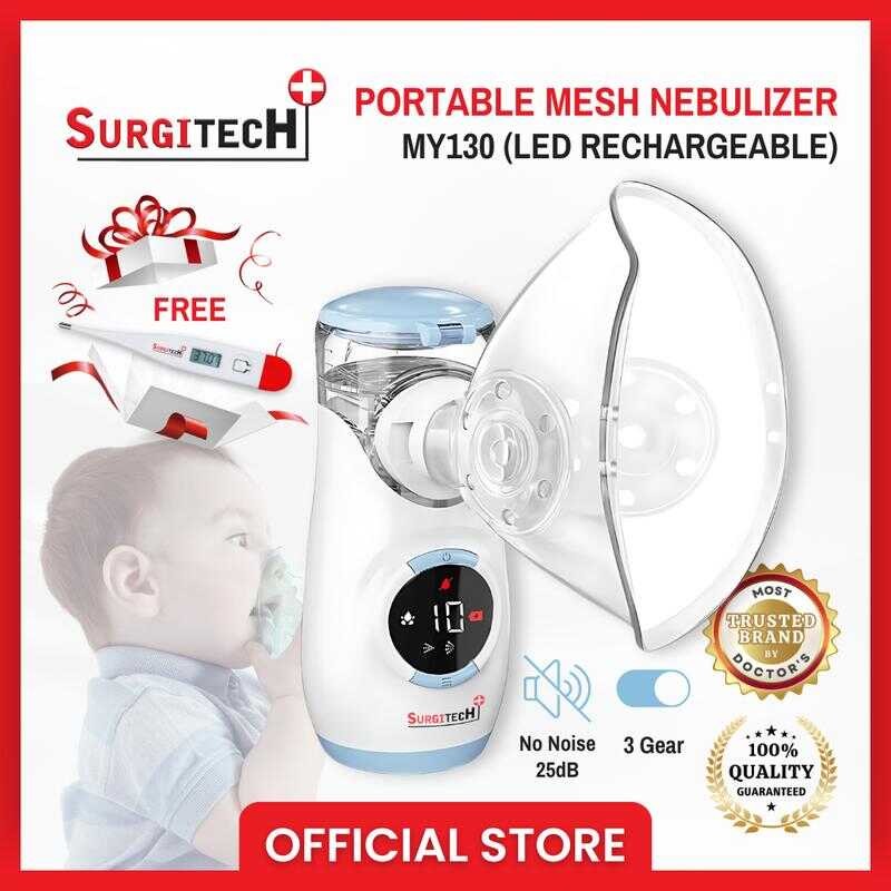 Surgitech Mesh Nebulizer LED Screen MY-130 Digital Display Rechargeable ...