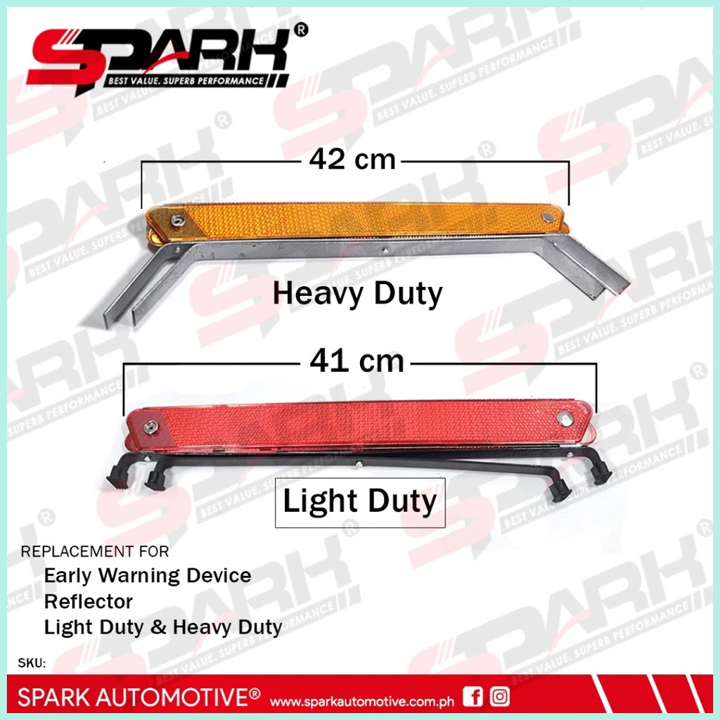(PAIR) Early Warning Device EWD Amber & Red Reflective Triangle Car ...