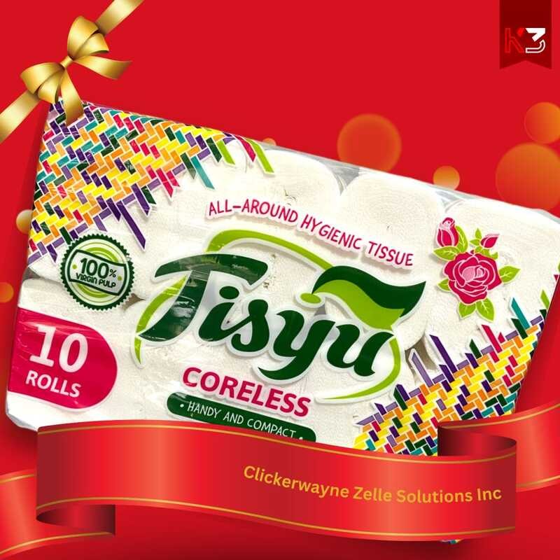 Tisyu Coreless Bathroom Tissue - Pack Of 10 Rolls 2 Ply 3 23D9b 0B Aa ...