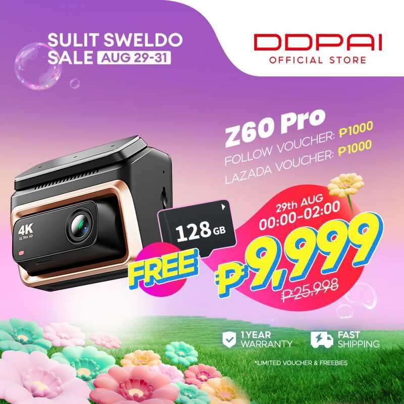 DDPAI Z60 Pro 4K UHD Dual Sony STARVIS 2 HDR Super Capacitor Dash Cam With 4G Connectivity GPS ...