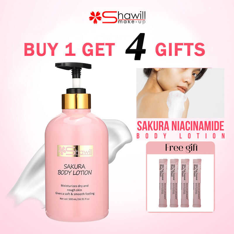 Shawill Niacinamide Body Whitening Sakura Shower Gel Body Lotion Moisturizer For Hand Dry Skin ...