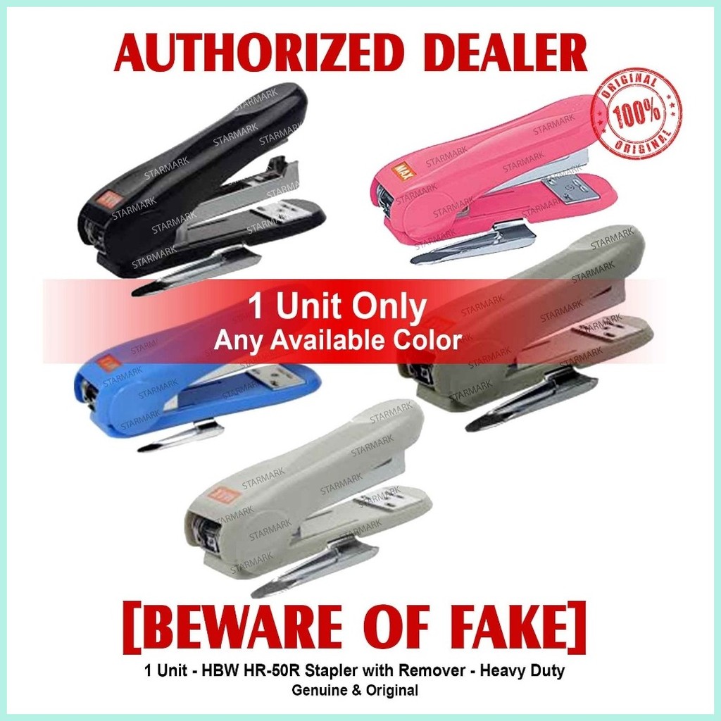Heavy Duty Max Stapler RANDOM COLOR with staple wire remover HD50R HD ...
