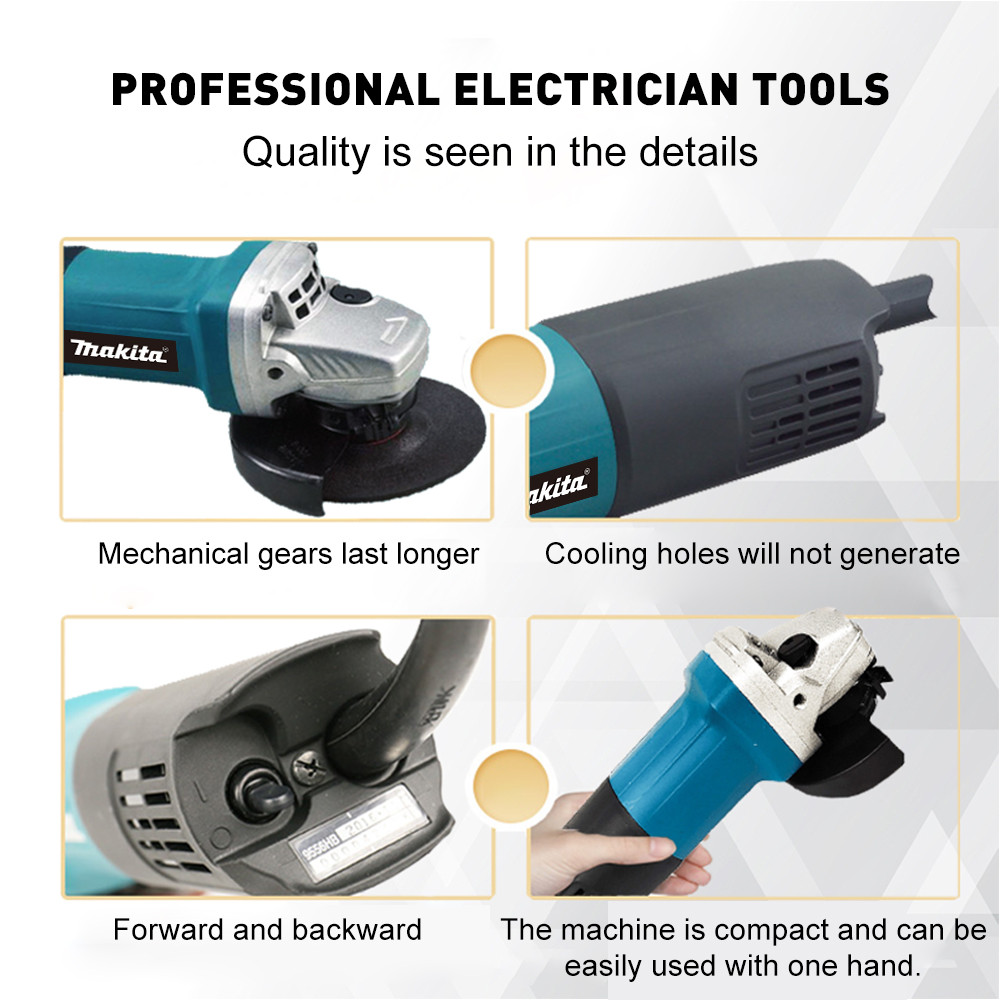 Original 1500W Electric Hand Angle Grinder Electric Power Tool Upgraded ...