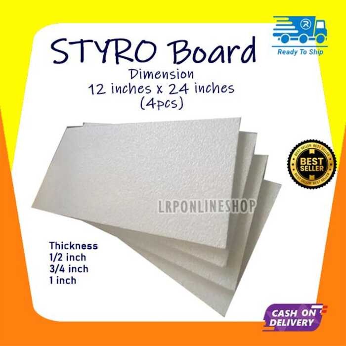 4 Pcs Board 1Ft X 2Ft Styro Foam [1/2 Inch] 01D | Shopee Philippines