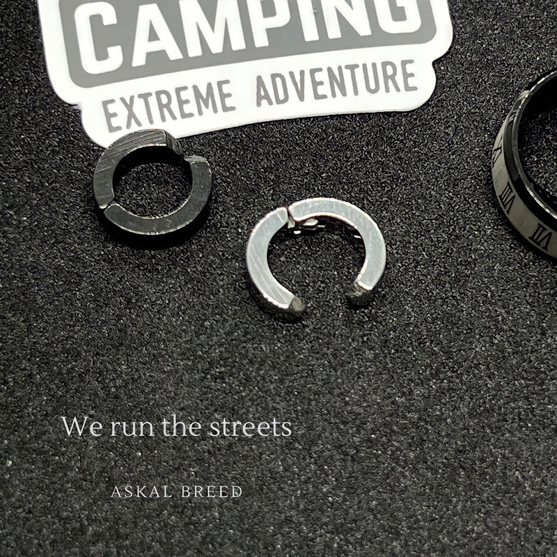 Askal Breed - Society Play No Piercing Black Silver Simple Ear Clip Men ...