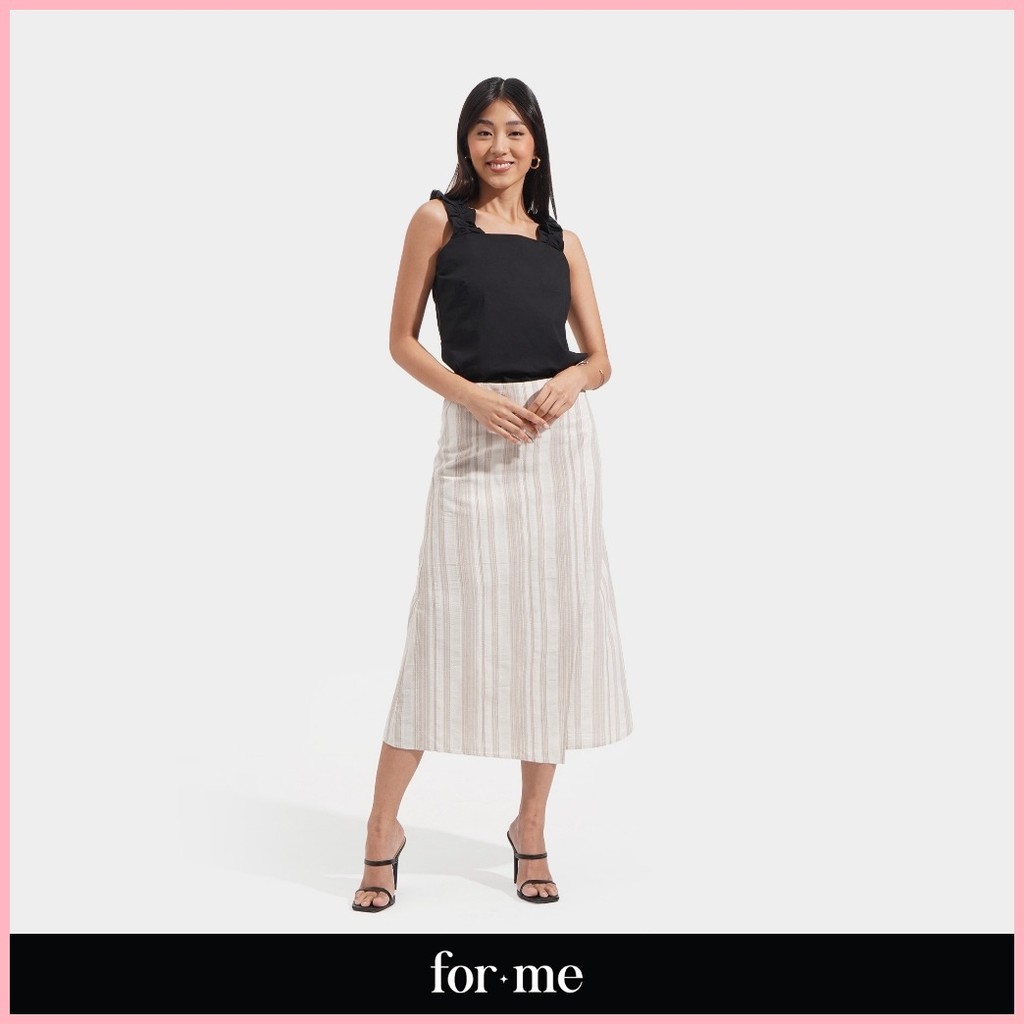 ForMe Ruffle Sleeveless Top for Women (Black) | Shopee Philippines