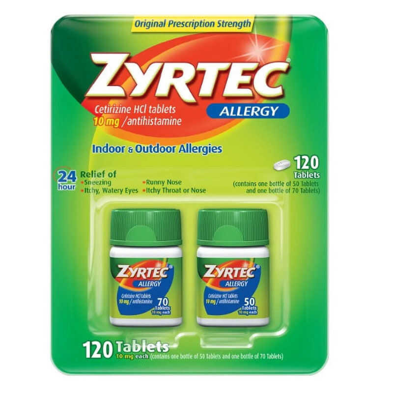 Beaushop Zyrtec 24 Hour Non-Drowsy, Allergy Relief Antihistamine ...
