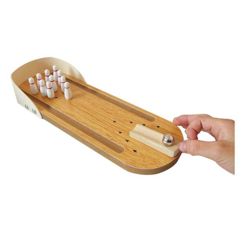 Toysworld Mini Wooden Set Desk Classic Indoor Bowling Ball Table Toy ...