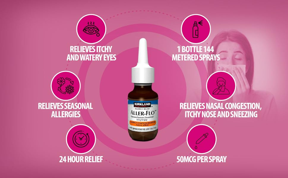 Aller-Flo Fluticasone Propionate 50 mcg, Nasal Allergy Spray (5 Bottle ...