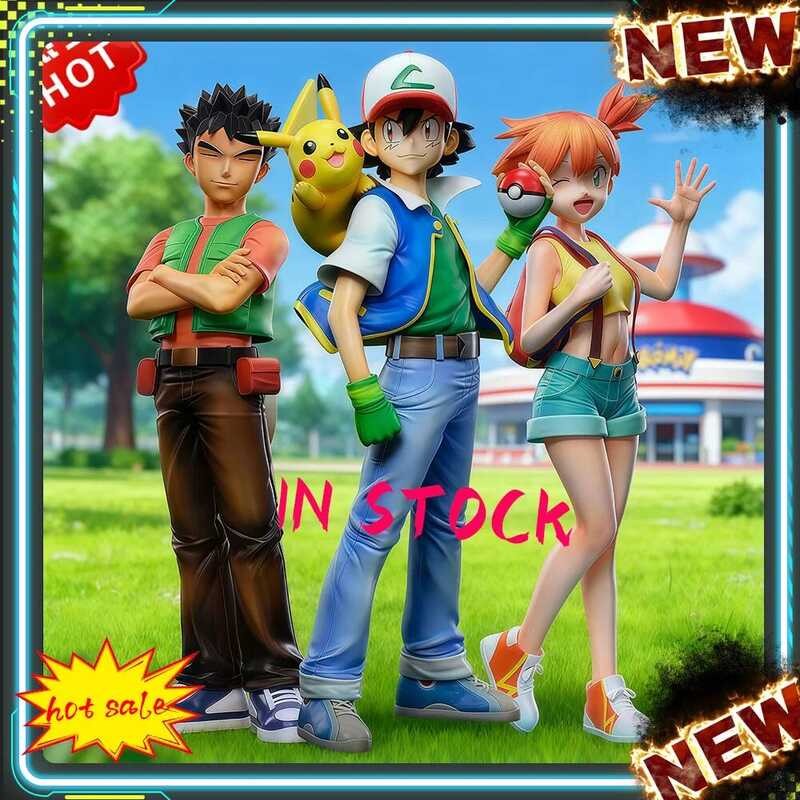 BKM 18cm Anime Figures Set Ash Ketchum Brock & Misty PVC Figurine ...
