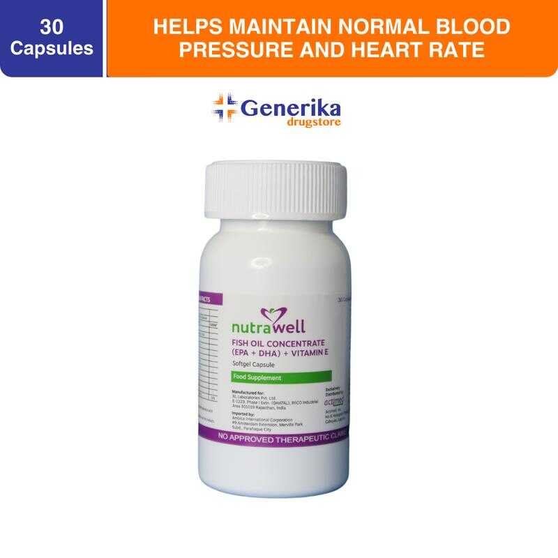 Nutrawell Fish Oil EPA DHA + VITAMIN E SOFTGEL CAP 1000Mg - 1 Bottle ...