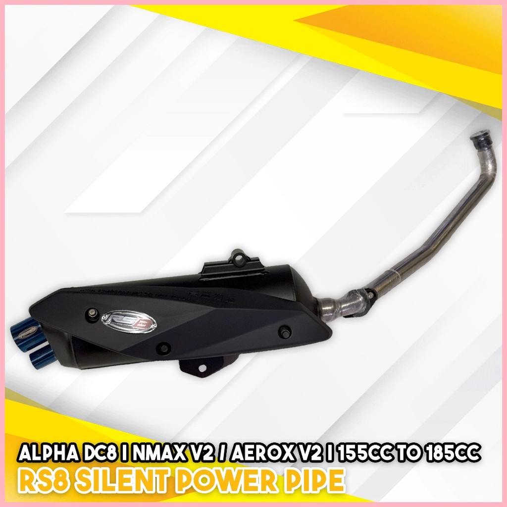 RS8 DC8 ALPHA SILENT POWER PIPE NMAX V2/AEROX V2 & CLICK 125 (155CC ...