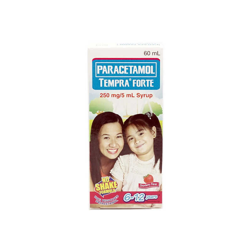 Tempra Forte Paracetamol 250Mg/5Ml 60Ml Syrup Strawberry Flavor 6-12 ...