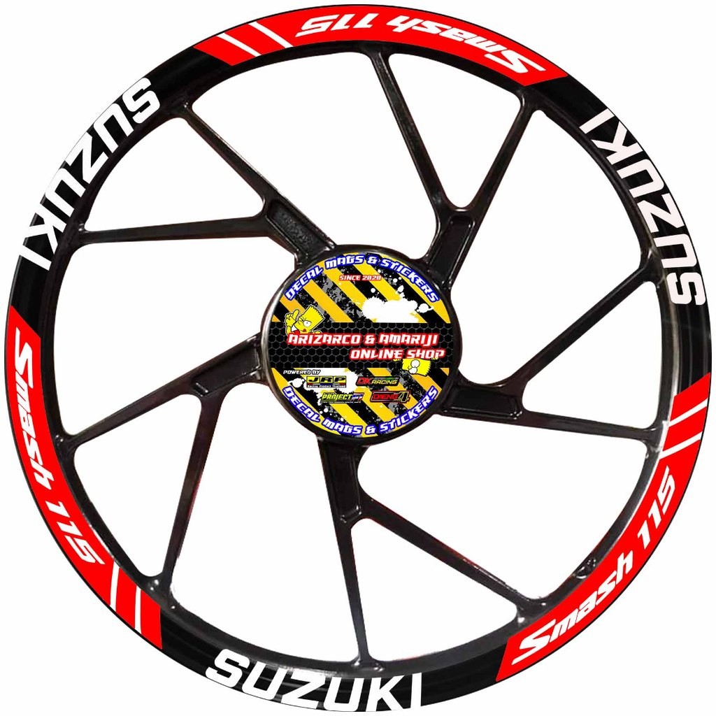 SUZUKI SMASH MAGS STICKER DECALS (SET FOR 2 WHEELS, FRONT AND REAR ...
