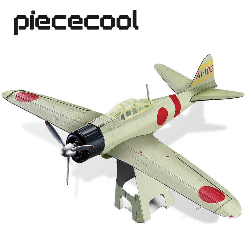 Tt Puzzles Piececool 3D Metal Puzzle A6m ZERO Plane DIY Kit Assembly ...