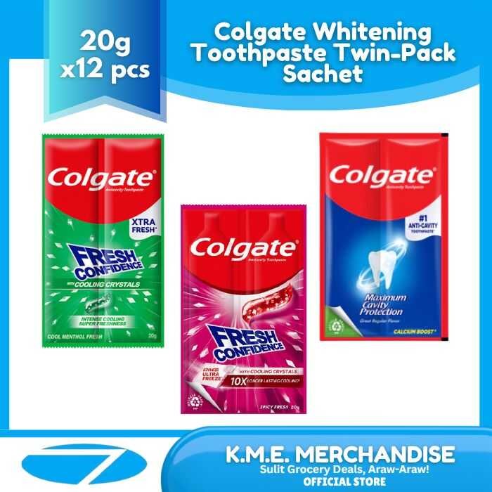 Colgate Toothpaste Twin Pack Sachet (20G X 12Pcs) 3 A7156 951 | Shopee ...