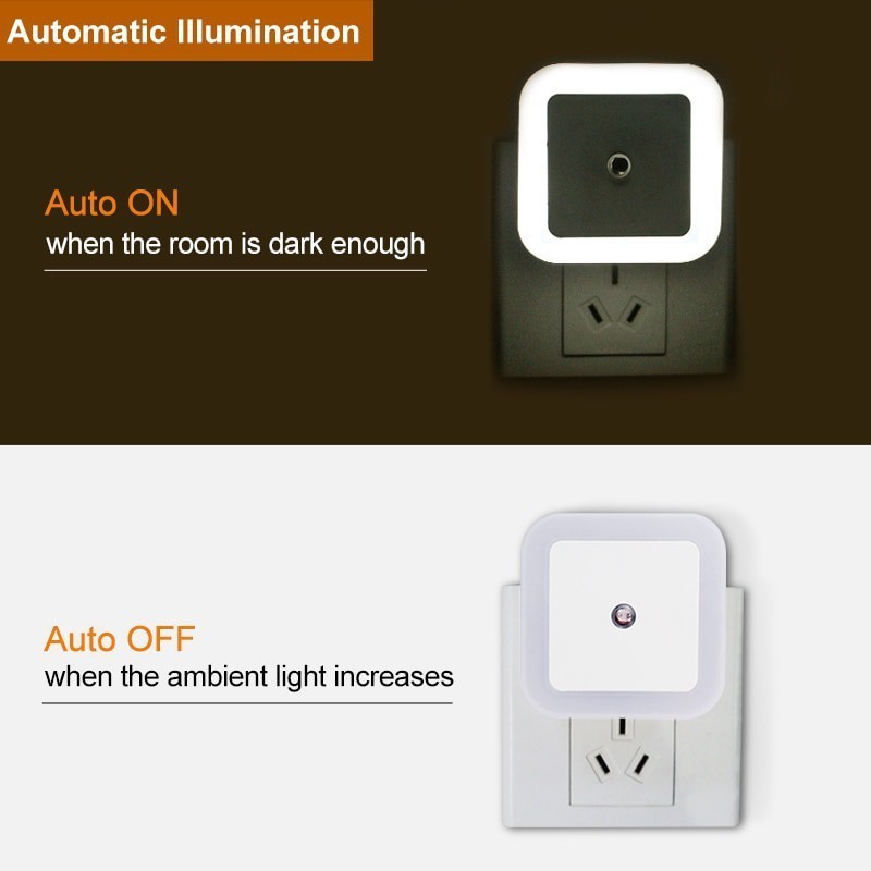 Auto ON/OFF LED Light Induction Sensor Control Sleeping Night Light ...