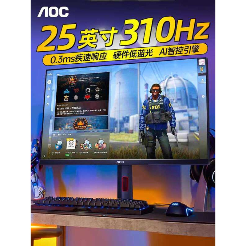 AOC Monitor 24 Inch 300Hz Gaming Q25G4S Computer 1K 240 Screen 27 High ...