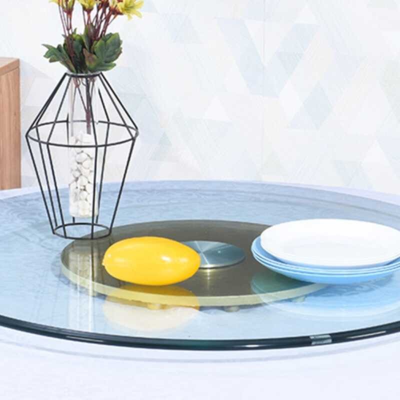Glass Hotel Round Tabletop Rotating Base Restaurant Dining Table ...