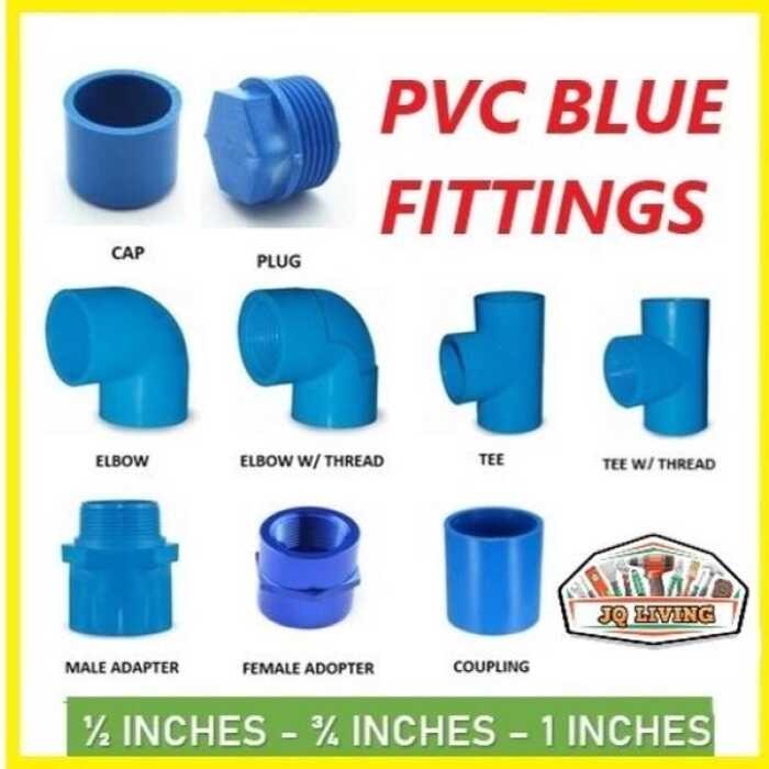 PVC Blue Fittings 1/2" 3/4" 1" (Elbow, Tee, Coupling, Male Adaptor ...