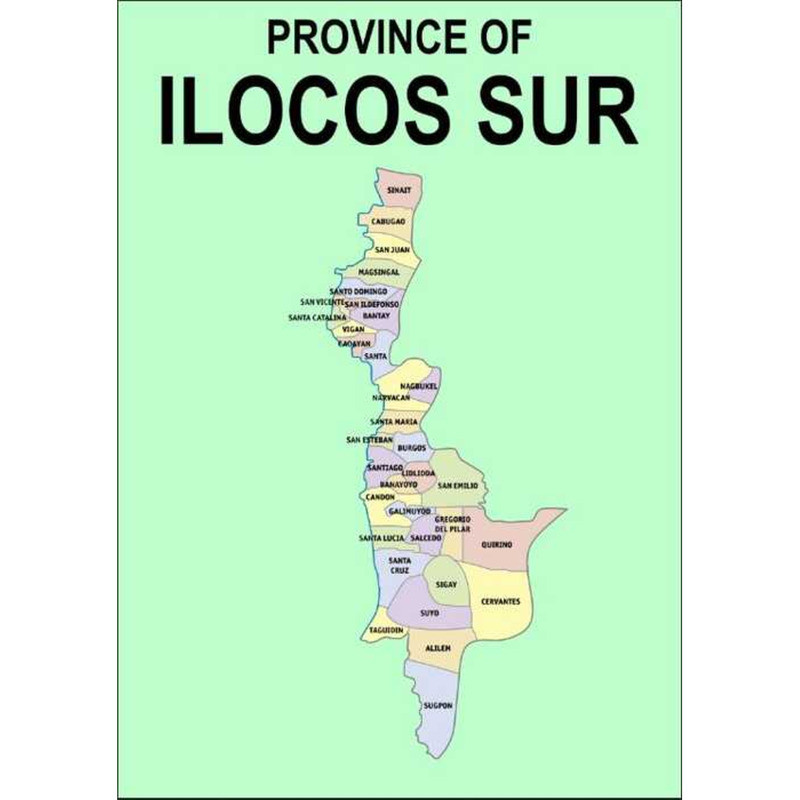 Ilocos Sur Province Map Waterproof A4 Laminated Chart 3 98E1a C10 ...
