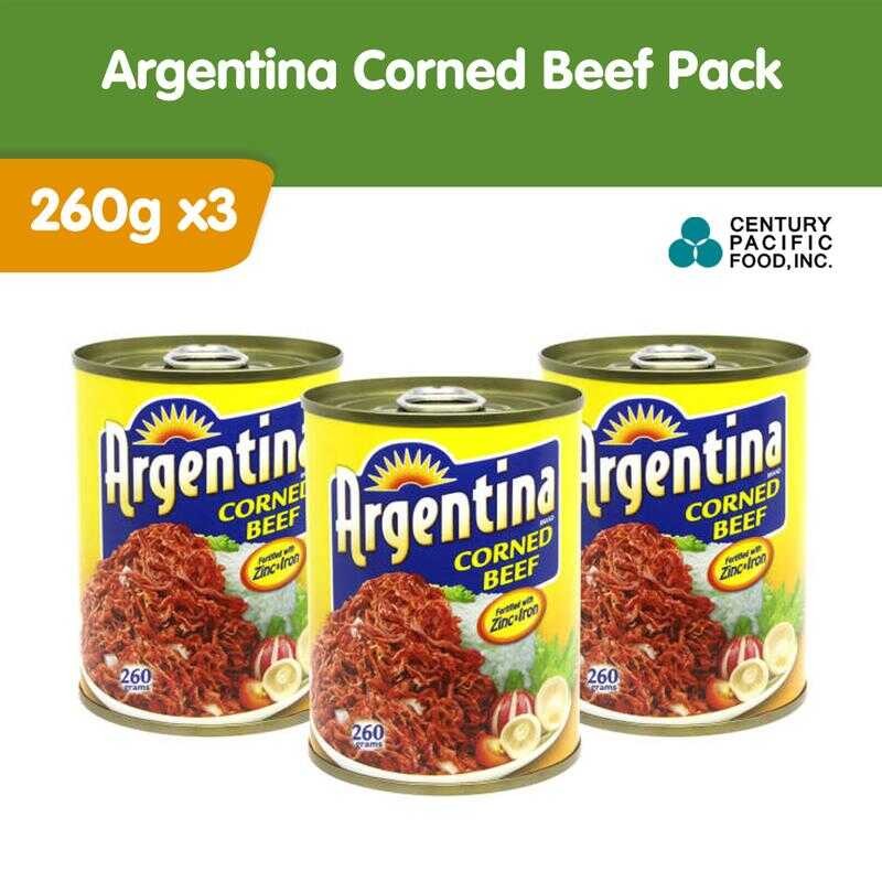 Argentina Corned Beef 260G Pack Of 3 - 100% Pure Beef, High Protein ...