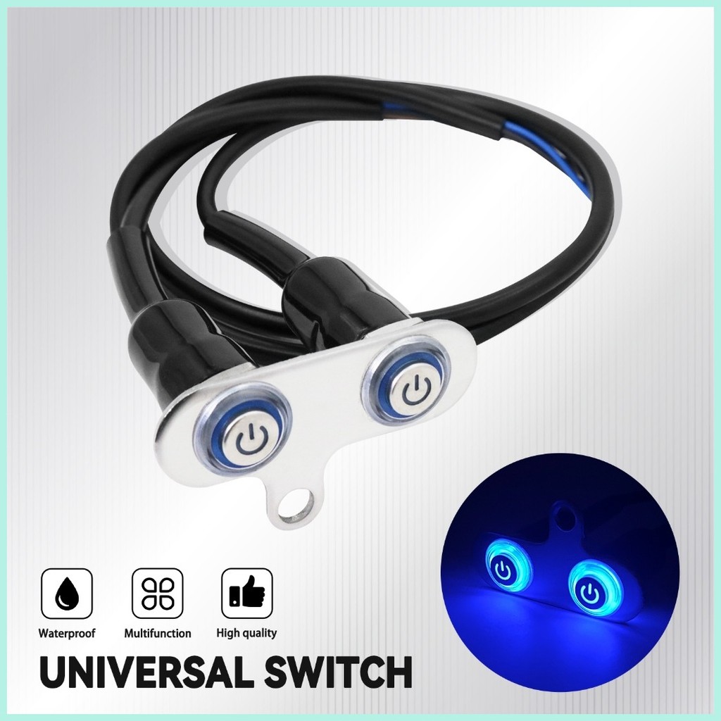 2in1 LED Halo Switch Stainless Steel Double ON-OFF Push Button Switch ...