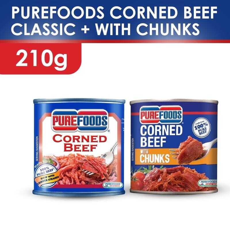 Purefoods + Corned Beef with Chunks (210g) 569 | Shopee Philippines